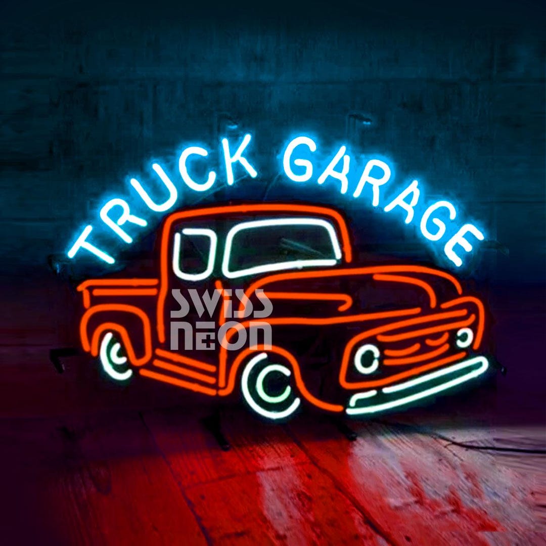 New Truck Neon Sign Truck Garage Real Glass Neon Light Sign Lamp for ...