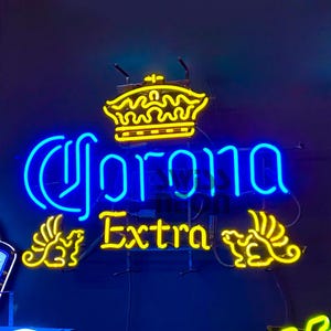 Corona Extra Sign Real Glass Neon Handmade Custom Neon Lights Bar Art ...