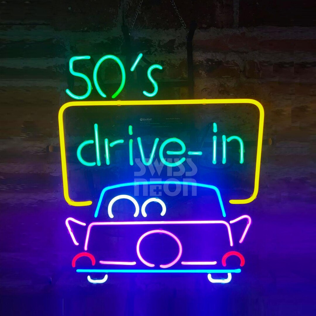 50's Drive in Neon Sign Retro Style Personality Neon Wall Art ...