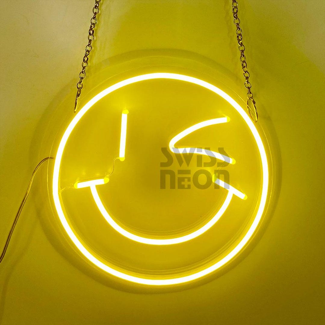 Wink Smile Face Neon Sign Led Neon Light Smiley Face Light up Schilder ...