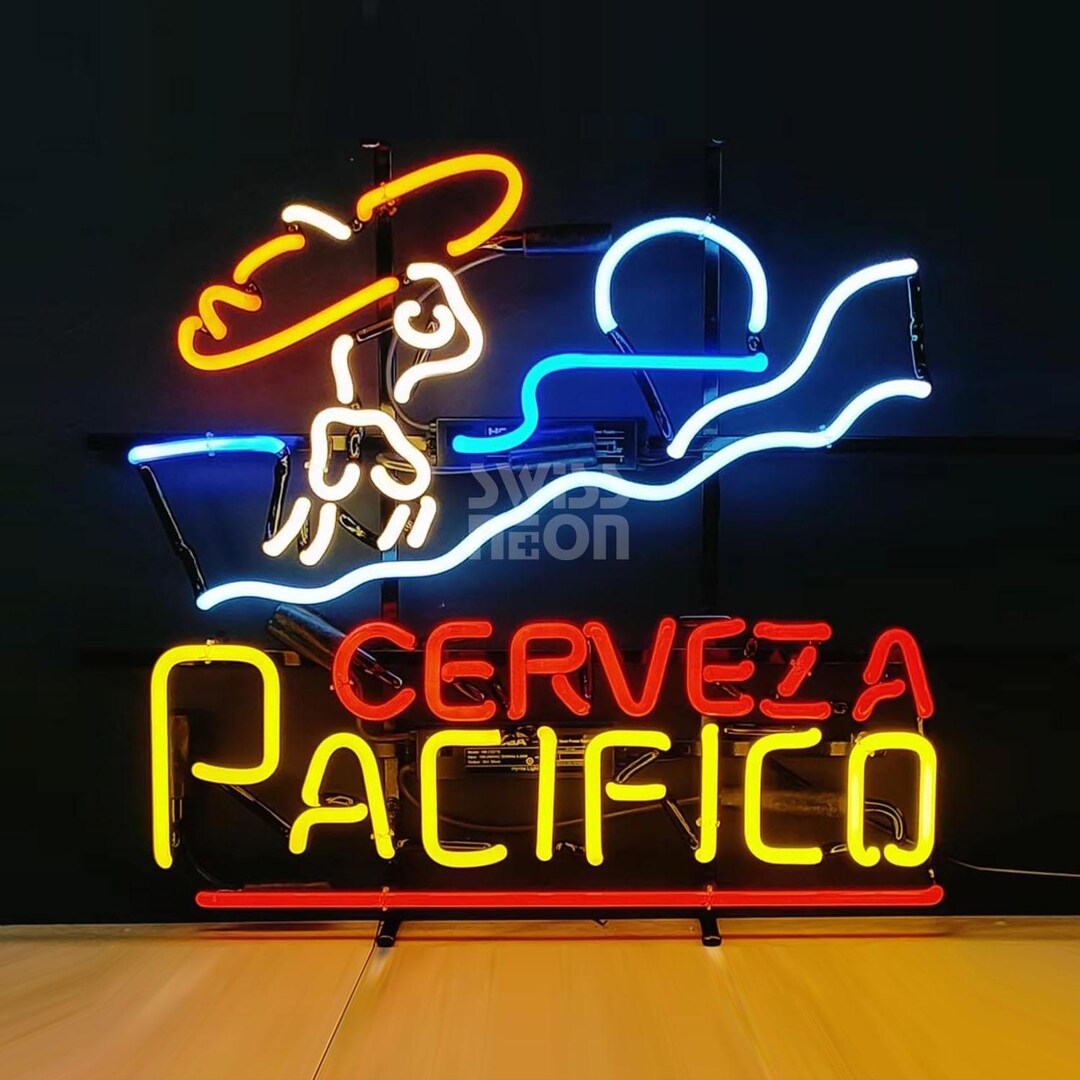 Pacifico Neon Art Sign Real Glass Neon Home Room Decor Minimalism Event ...