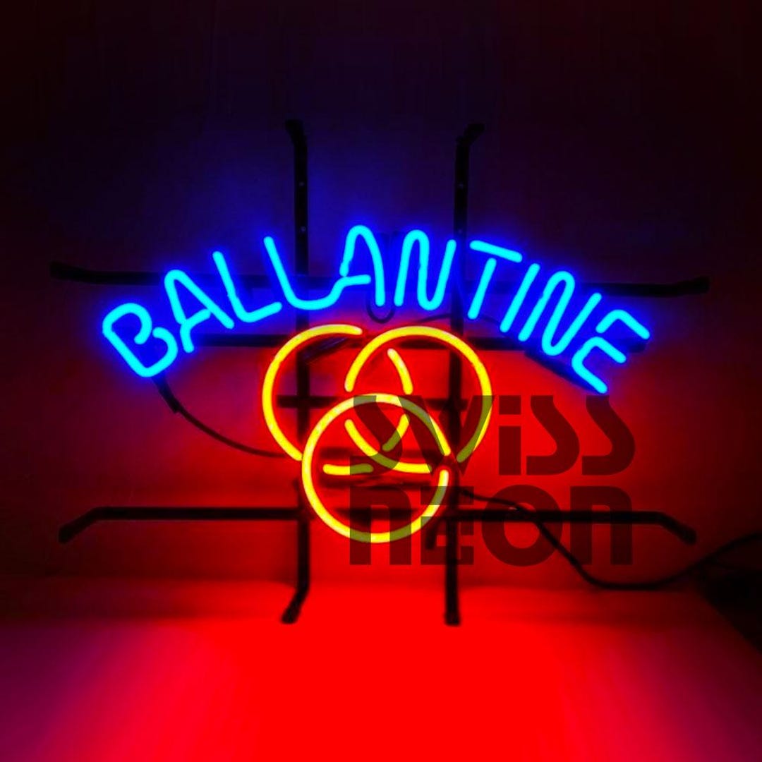 New Custom Bar Sign Ballantine Real Glass Neon Light Beer Bar Pub Wall ...