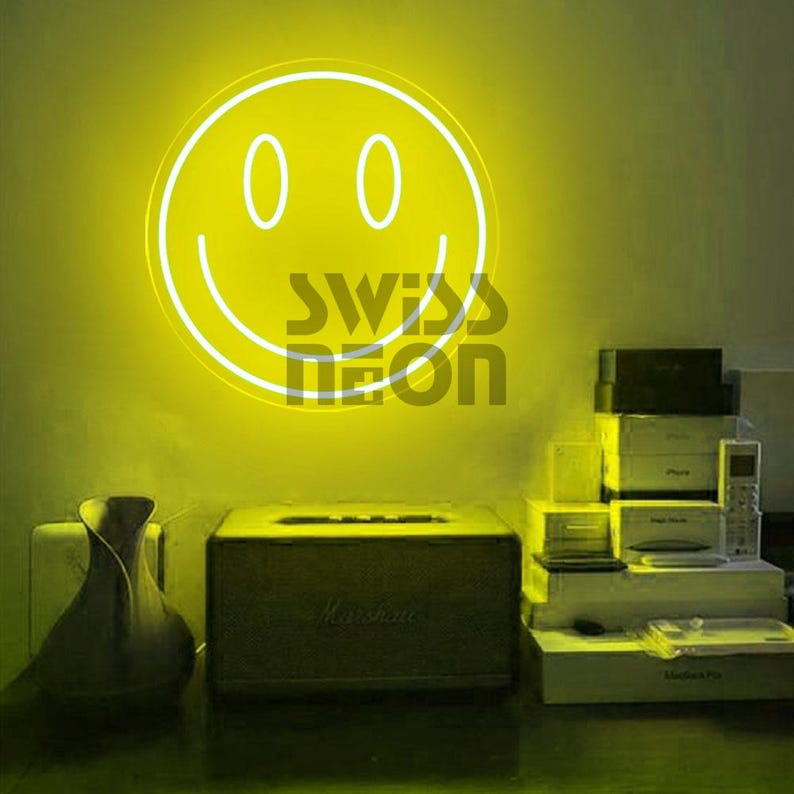 Happy Face Sign Smile Face Neon Sign Led Neon Light Smiley Face Light ...