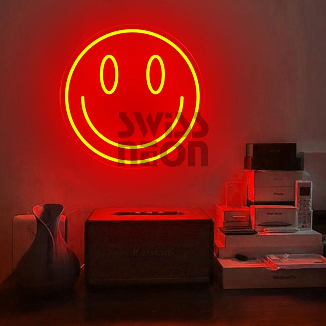Happy Face Sign Smile Face Neon Sign Led Neon Light Smiley Face Light ...