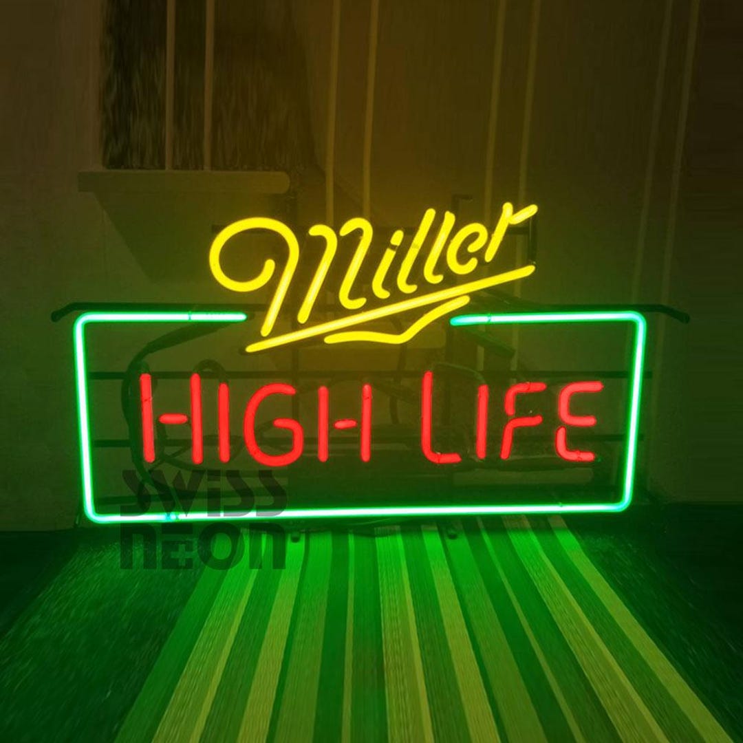 Miller High Life Neon Sign Bedroom Living Room Neon Modern Decor Custom ...