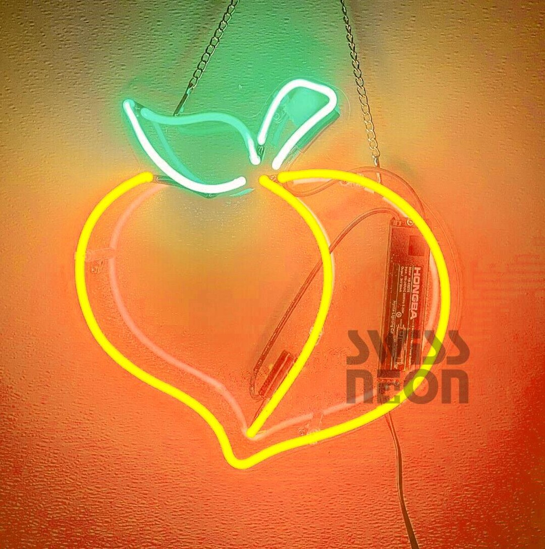 Neon Lights in the Shape of Peaches Custom Real Glass Neon Sign Custom ...