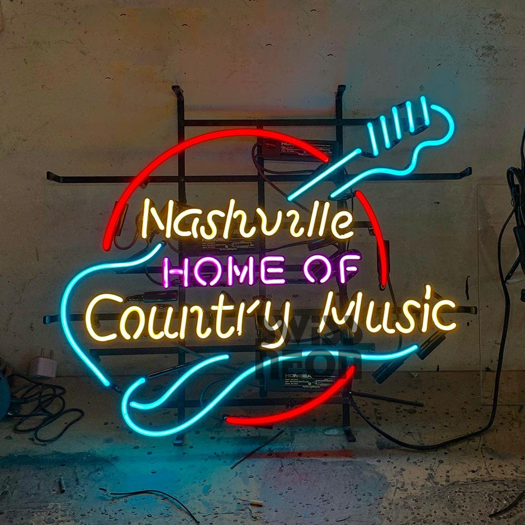 Country Music Theme Real Glass Neon Sign Music Bar Neon Personalized ...
