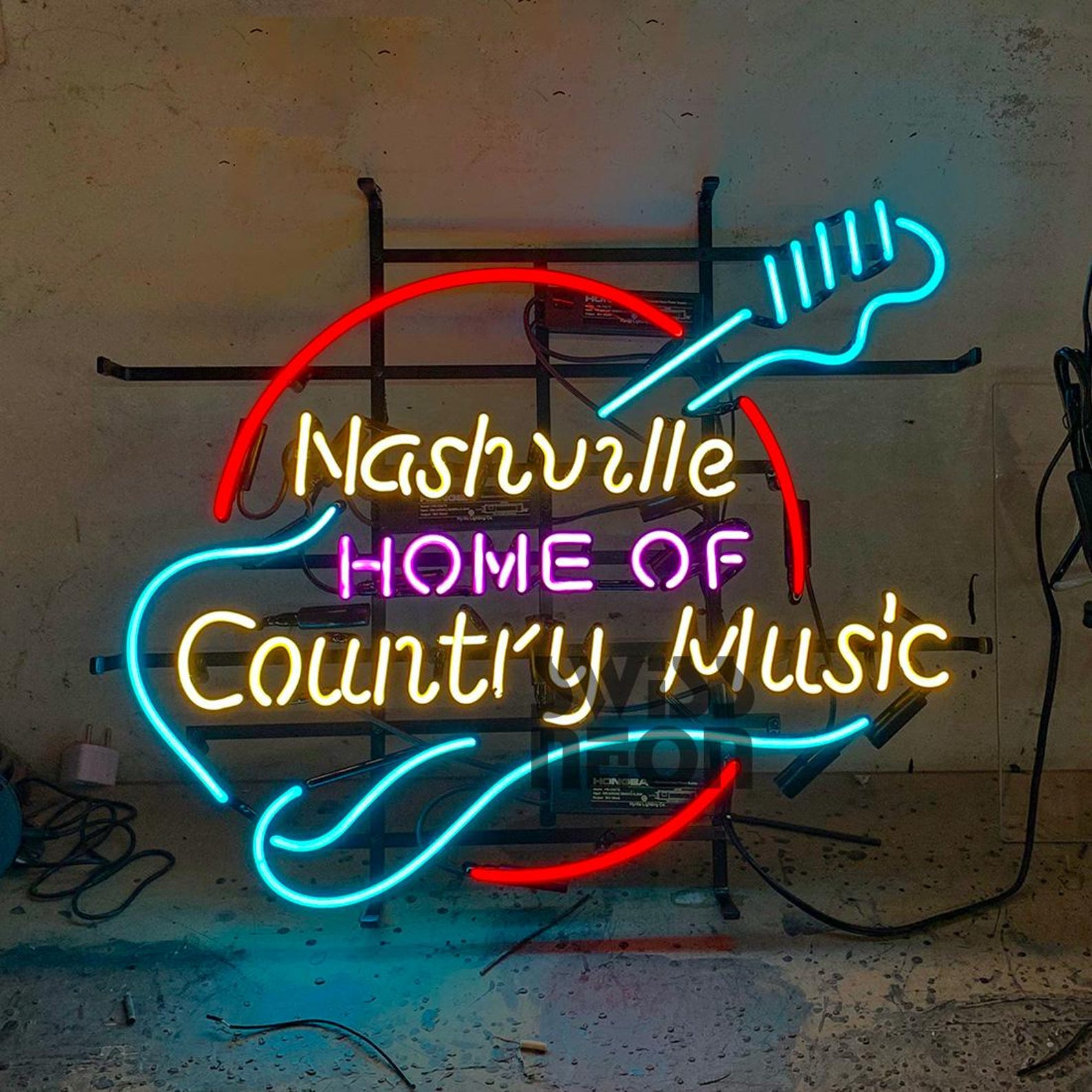 Country Music Theme Real Glass Neon Sign Music Bar Neon Personalized ...