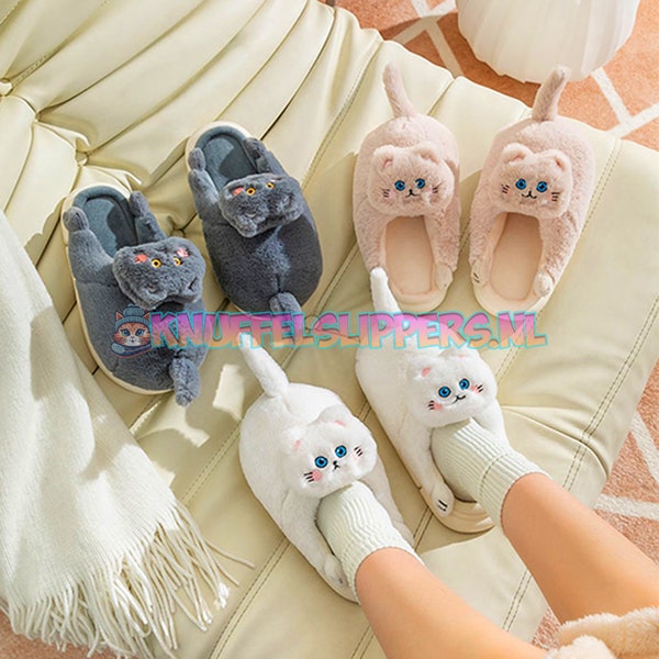 Cat Themed Slippers for Women - Etsy