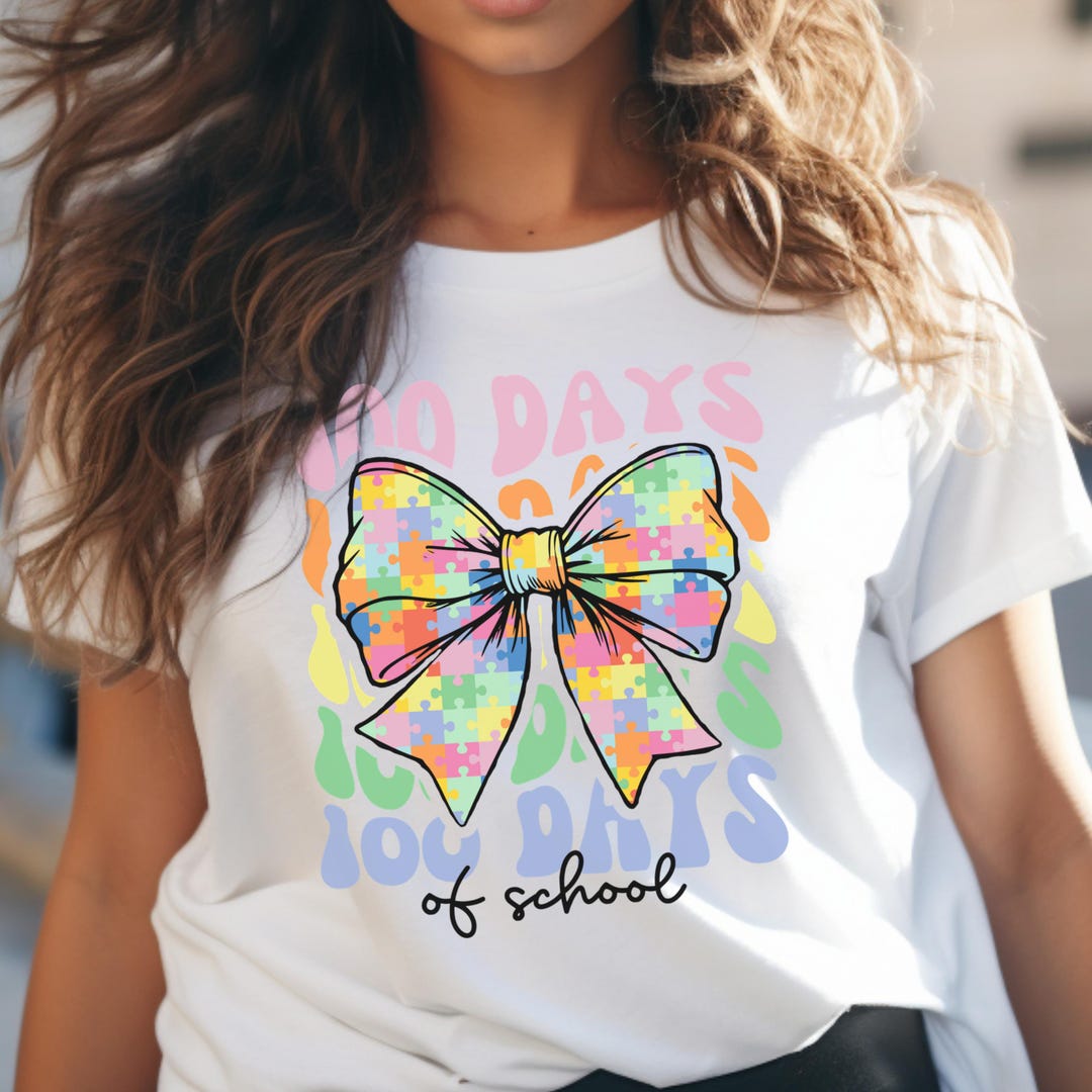 Autism 100 Days of School Shirt, 100th Day of School Shirt for Autism ...