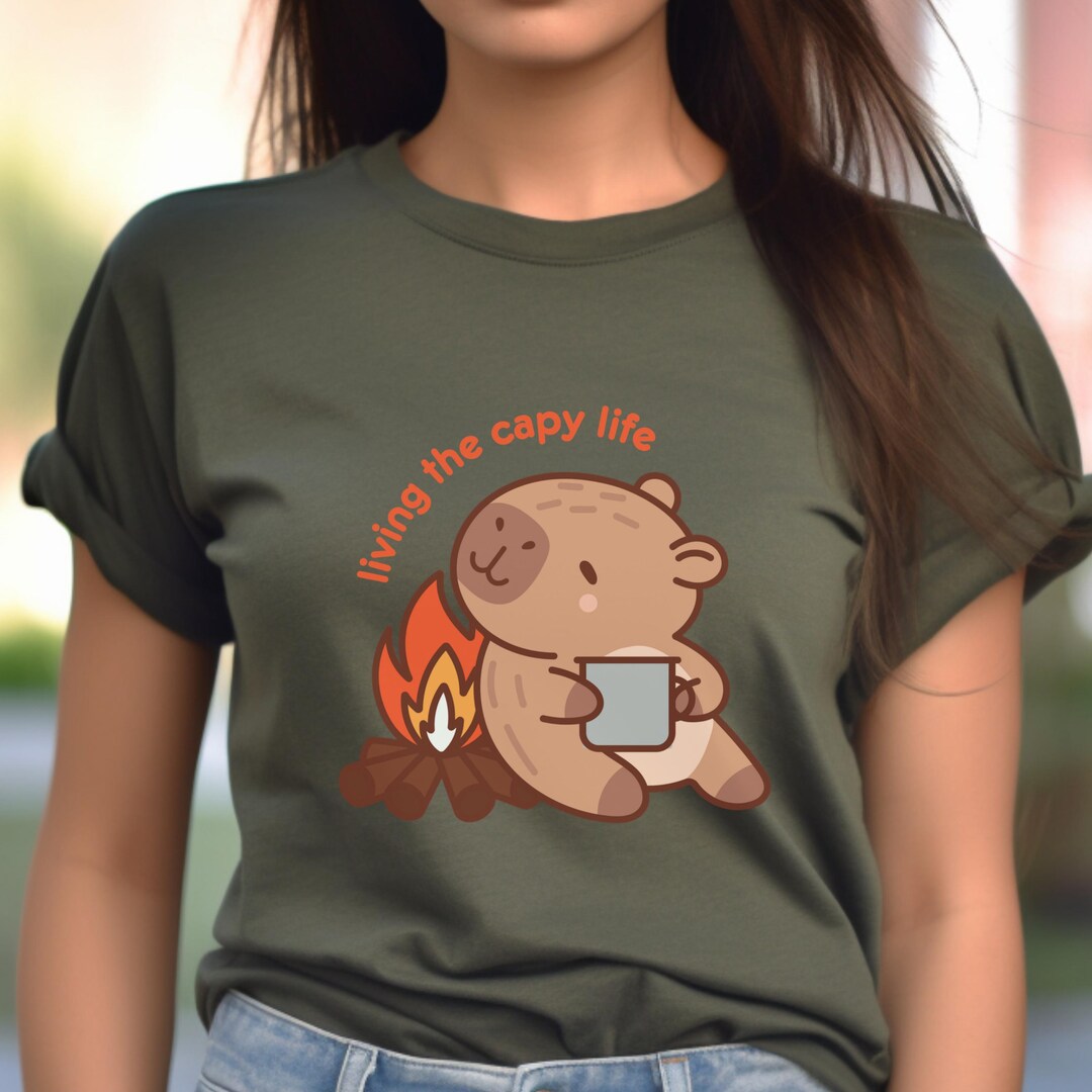 Capybara Shirt, Living the Capy Life, Funny Capybara Shirt, Animal Meme Shirt, Cute Capybara ...