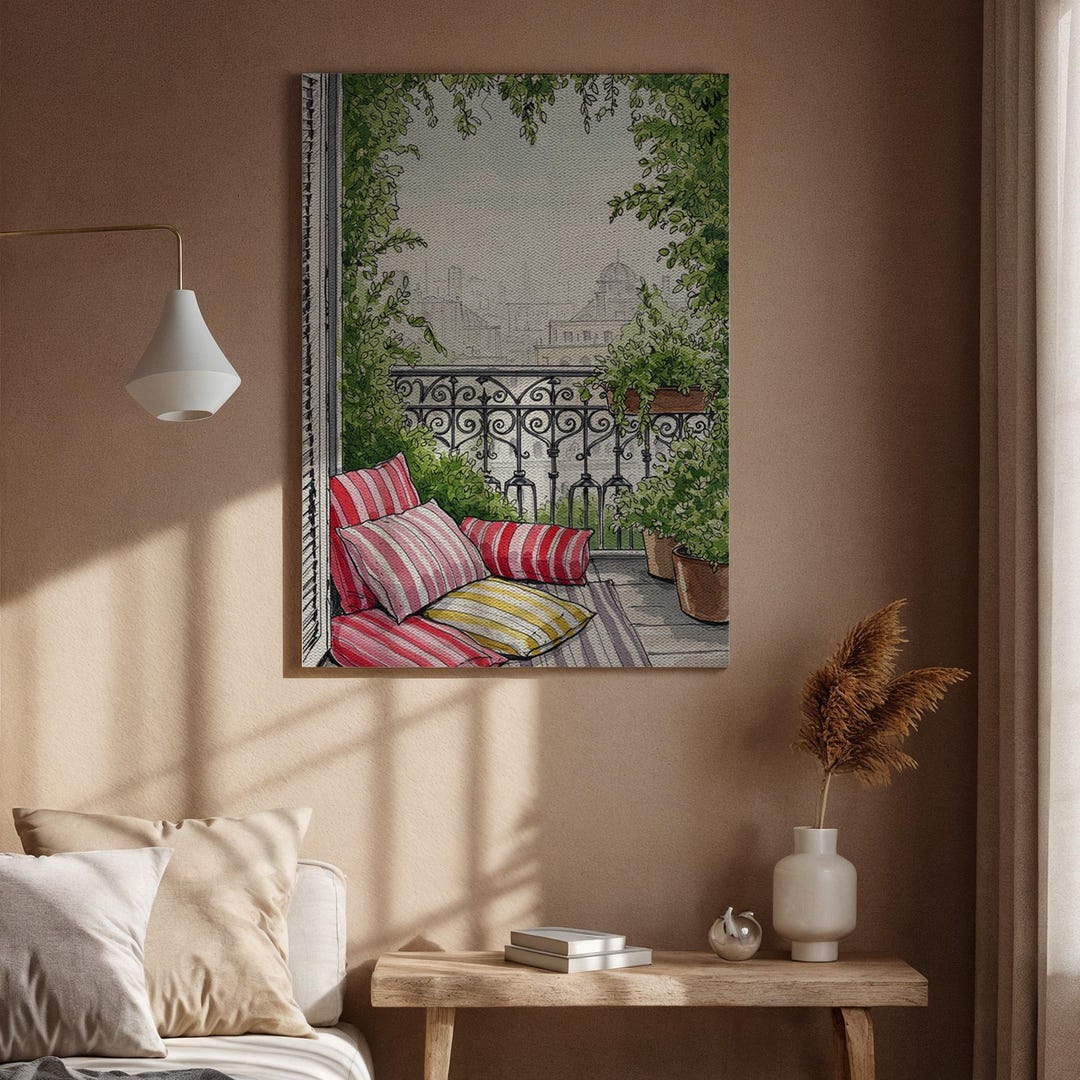Mount Fuji Red Sun Canvas Wall Art Framed, Japanese Minimal Landscape ...