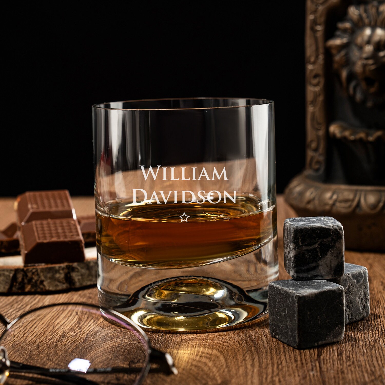 Custom Engraved Whiskey Glass Set in Wooden Box. Perfect Valentines ...