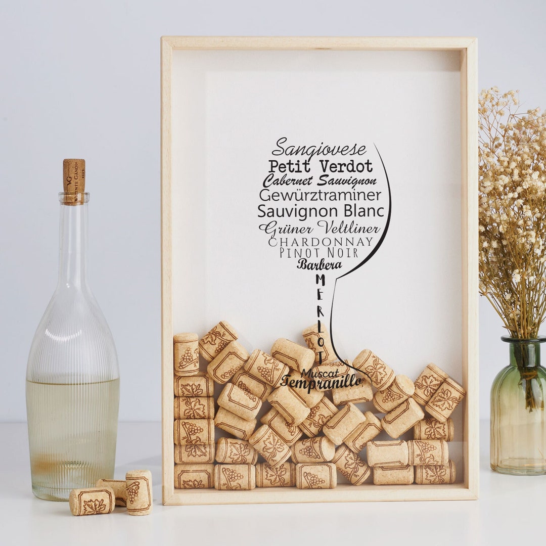 Rustic Wine Cork Shadow Box, Wine Cork Collector, Wine Cork Frame ...