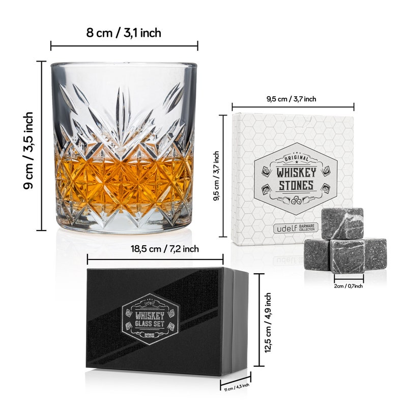 Vintage Whiskey Glass Set, London Style, Whiskey Stones, Gift Box - Etsy