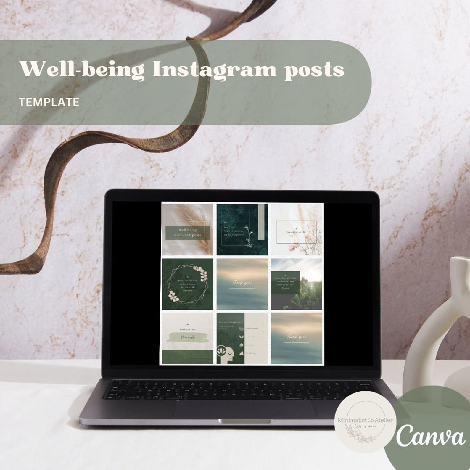 Well-being Instagram Posts, Canva Template - Etsy