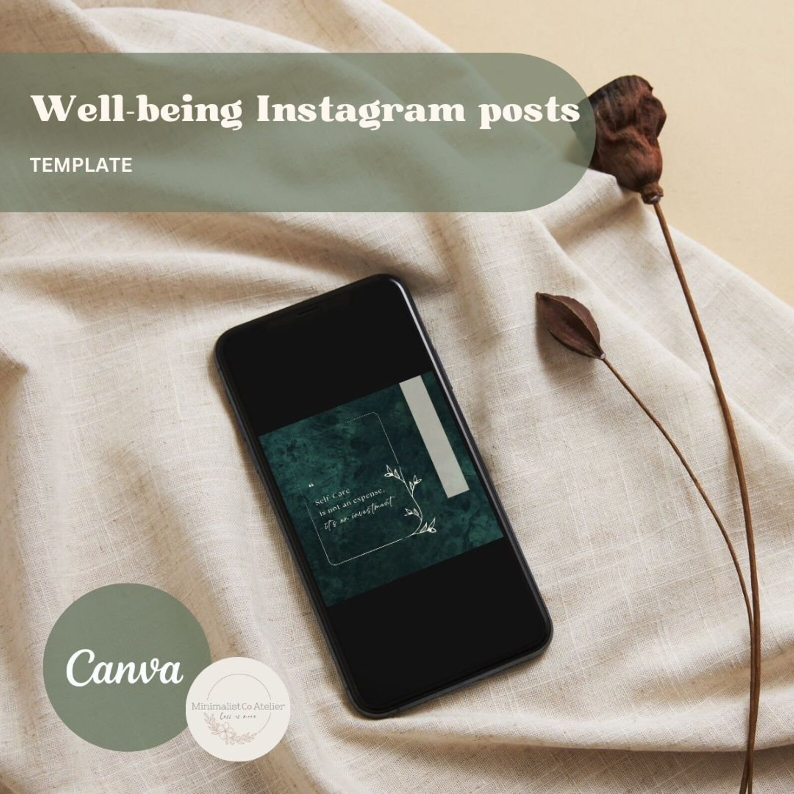 Well-being Instagram Posts, Canva Template - Etsy