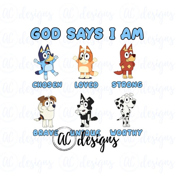 Bluey God Png - Etsy