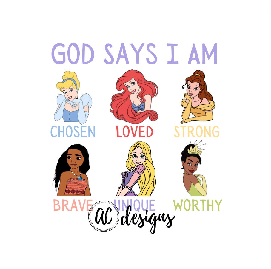 God Says I Am Princess PNG BUNDLE - Etsy