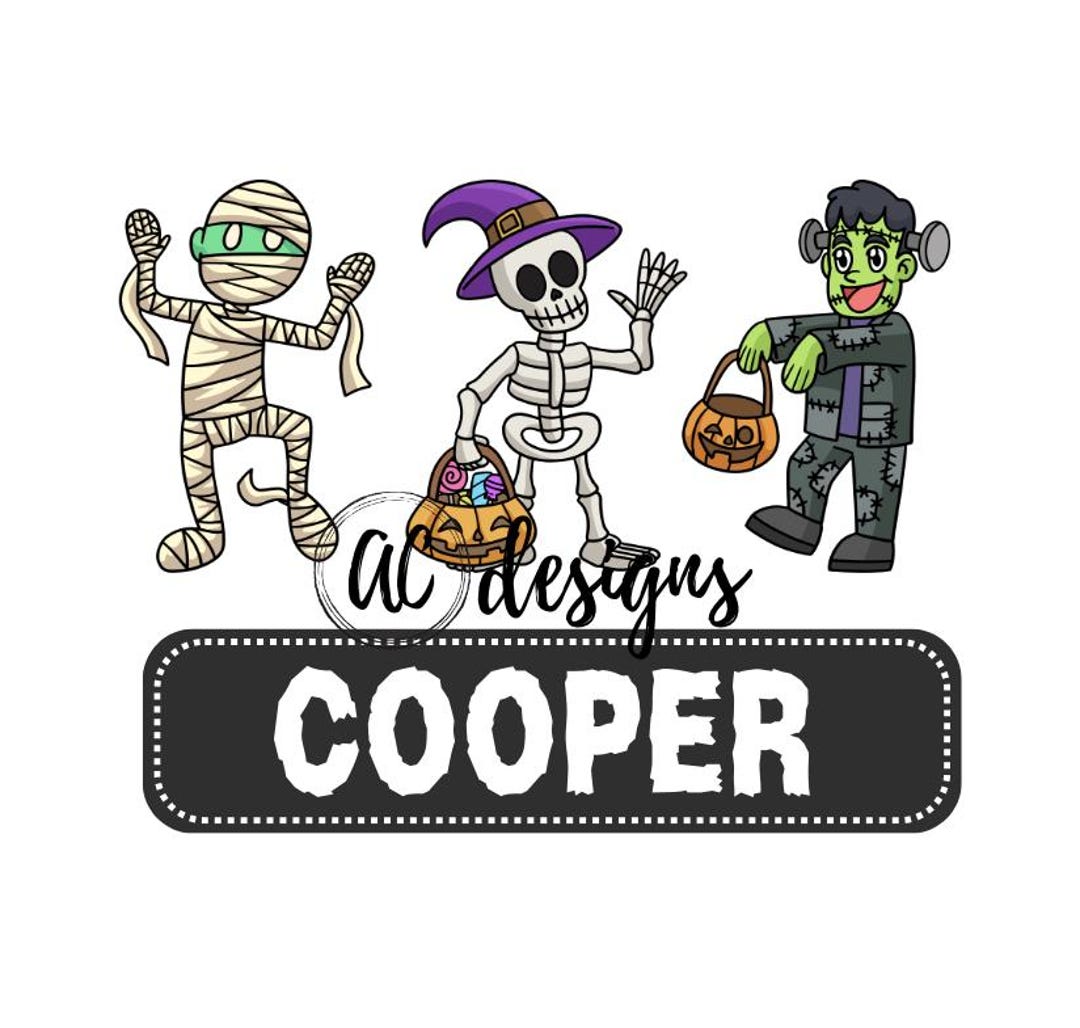 Halloween Characters Nameplate PNG BUNDLE - Etsy