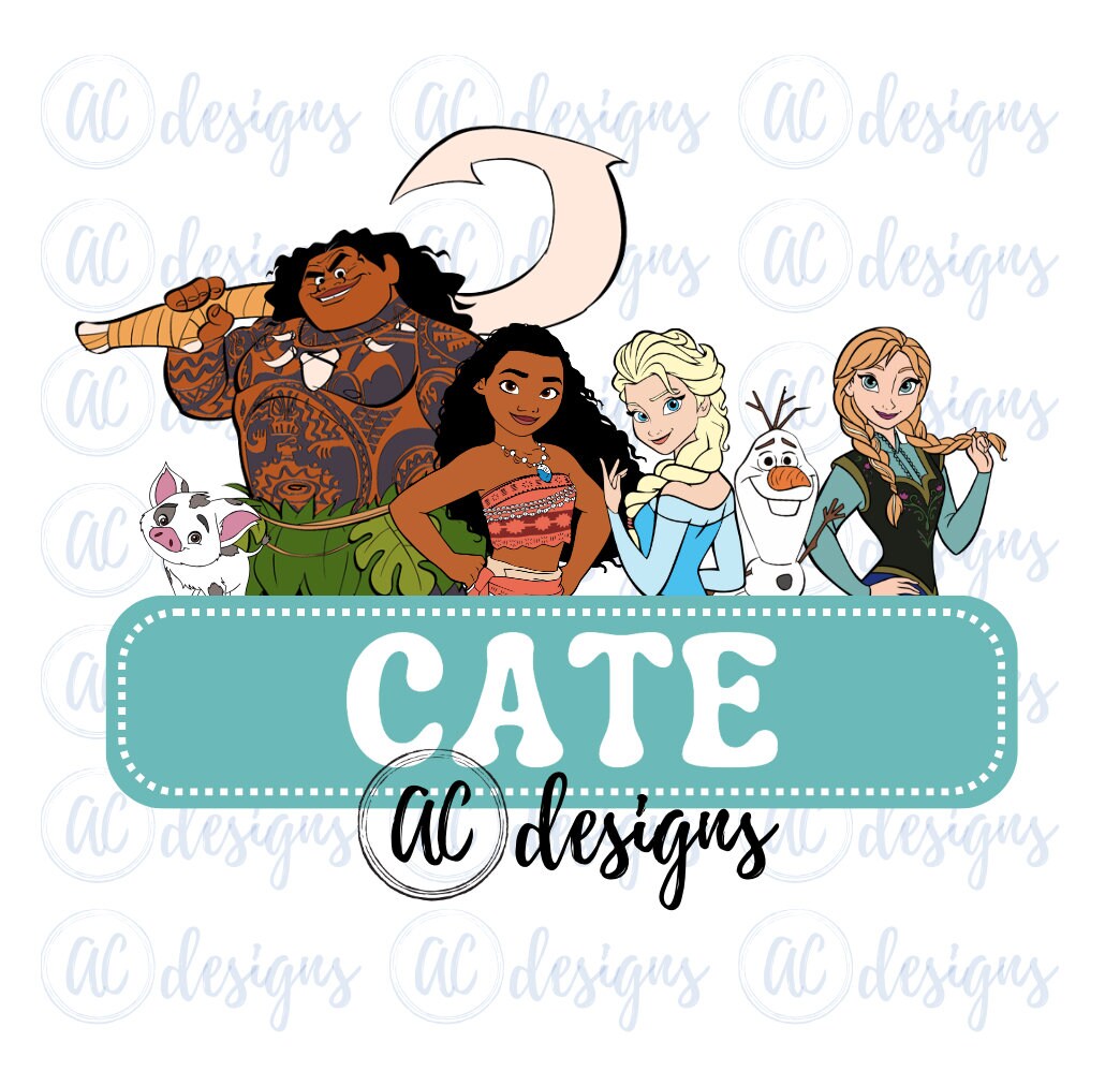 Frozen/moana Nameplate PNG BUNDLE - Etsy