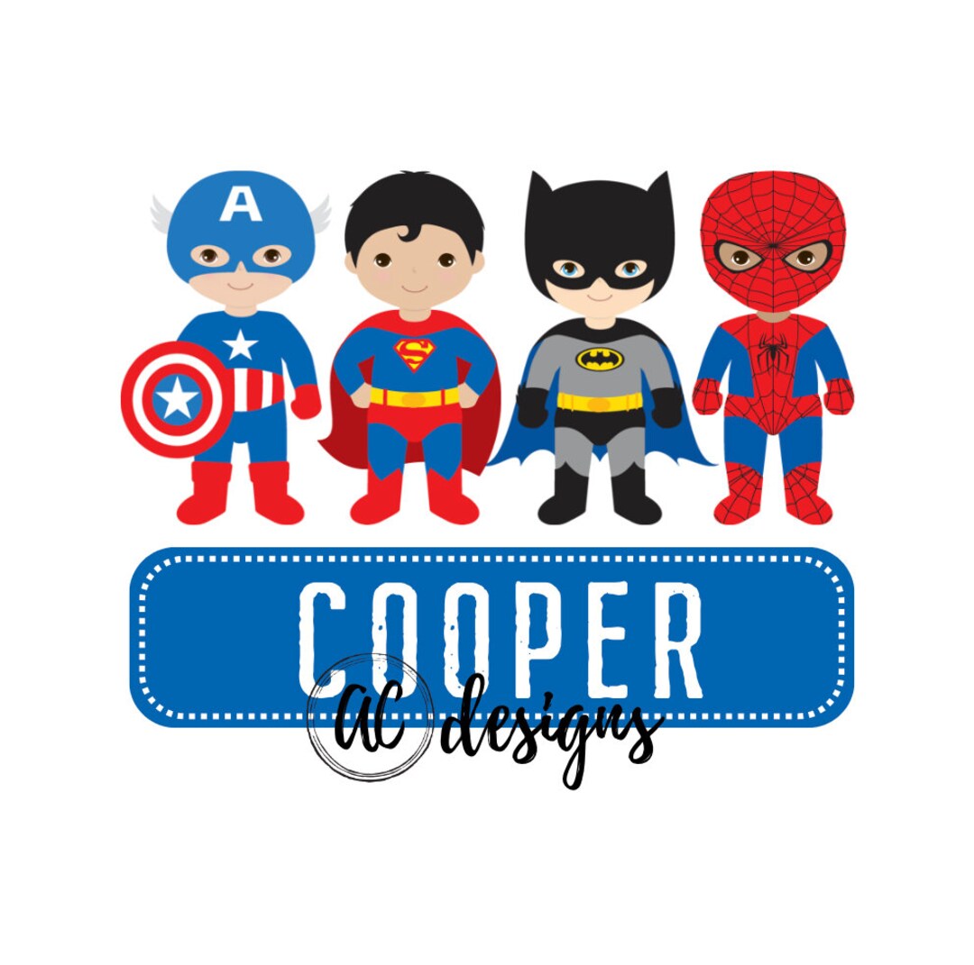 Superhero Nameplate PNG BUNDLE - Etsy Australia