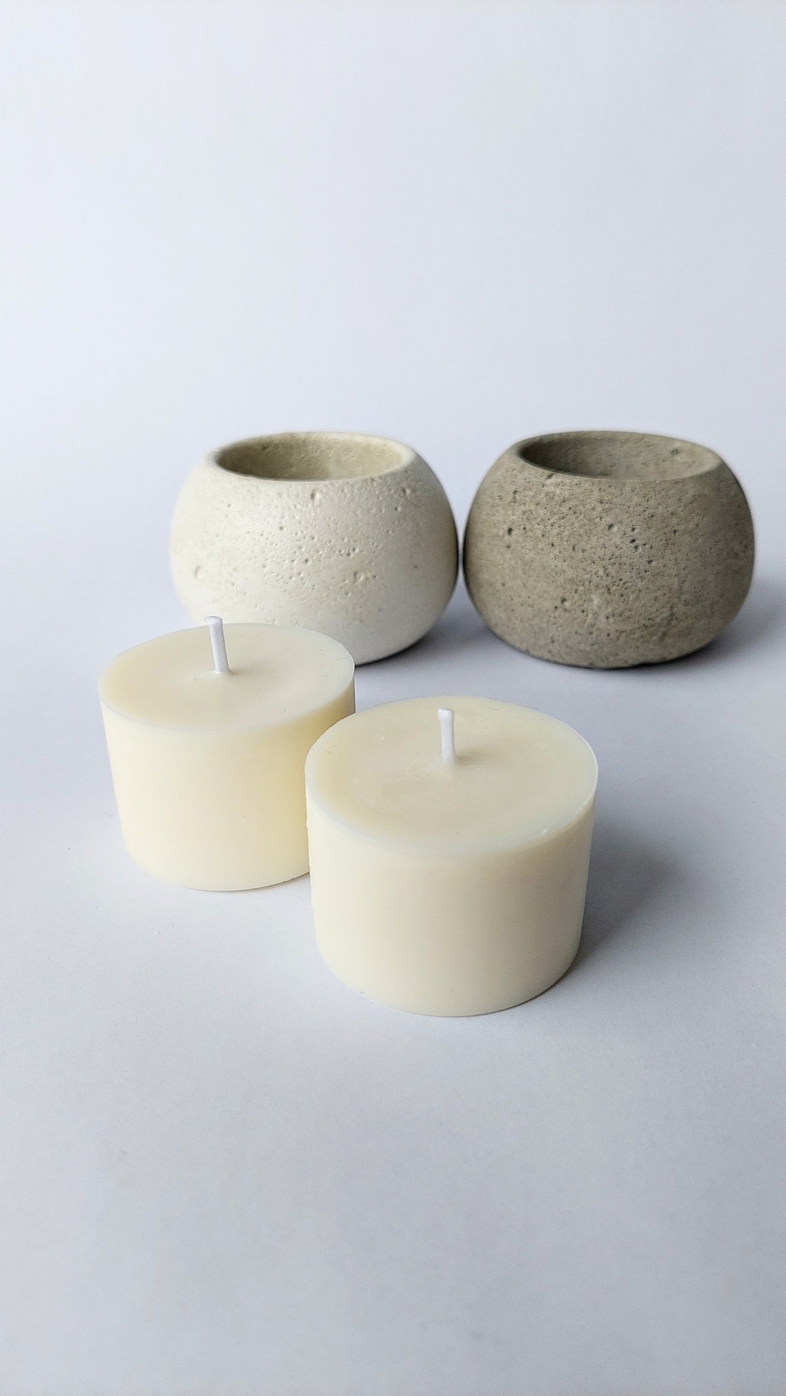 Concrete Candle round Refill I Wax Insert for Concrete Candle I Hand ...