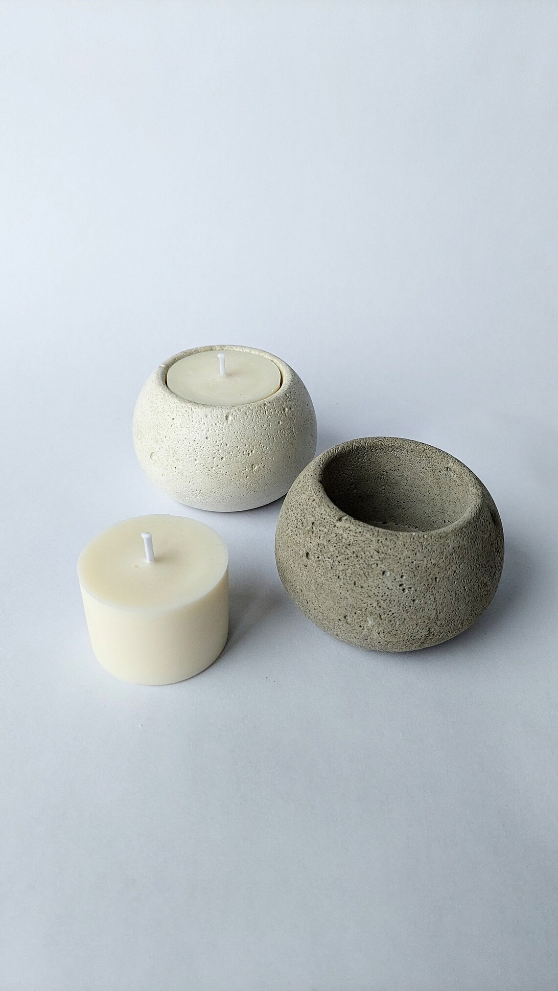 Concrete Candle round Refill I Wax Insert for Concrete Candle I Hand ...