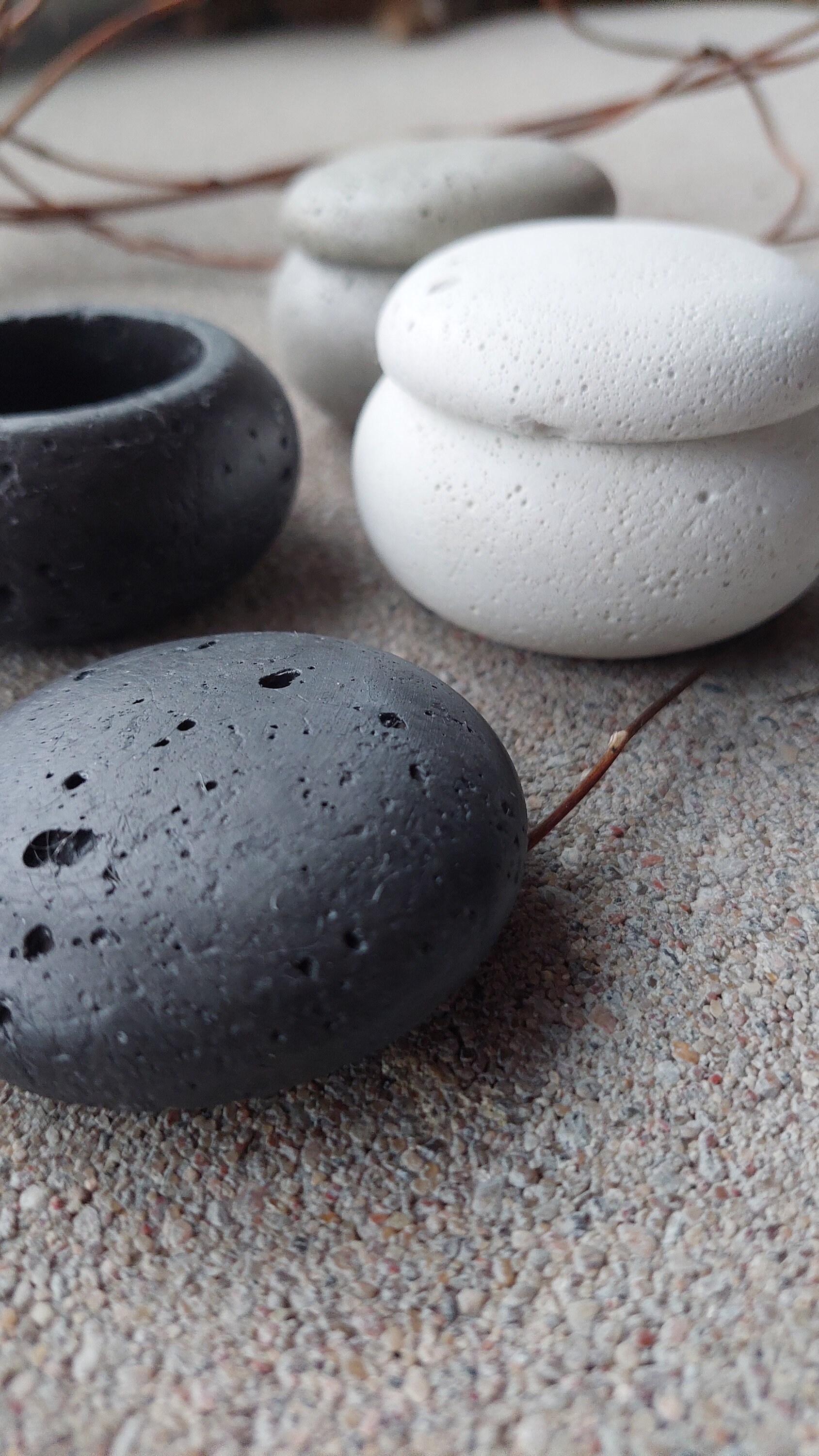 Concrete Round Box With Lid L Candle Holder for Tea Light L Cement ...