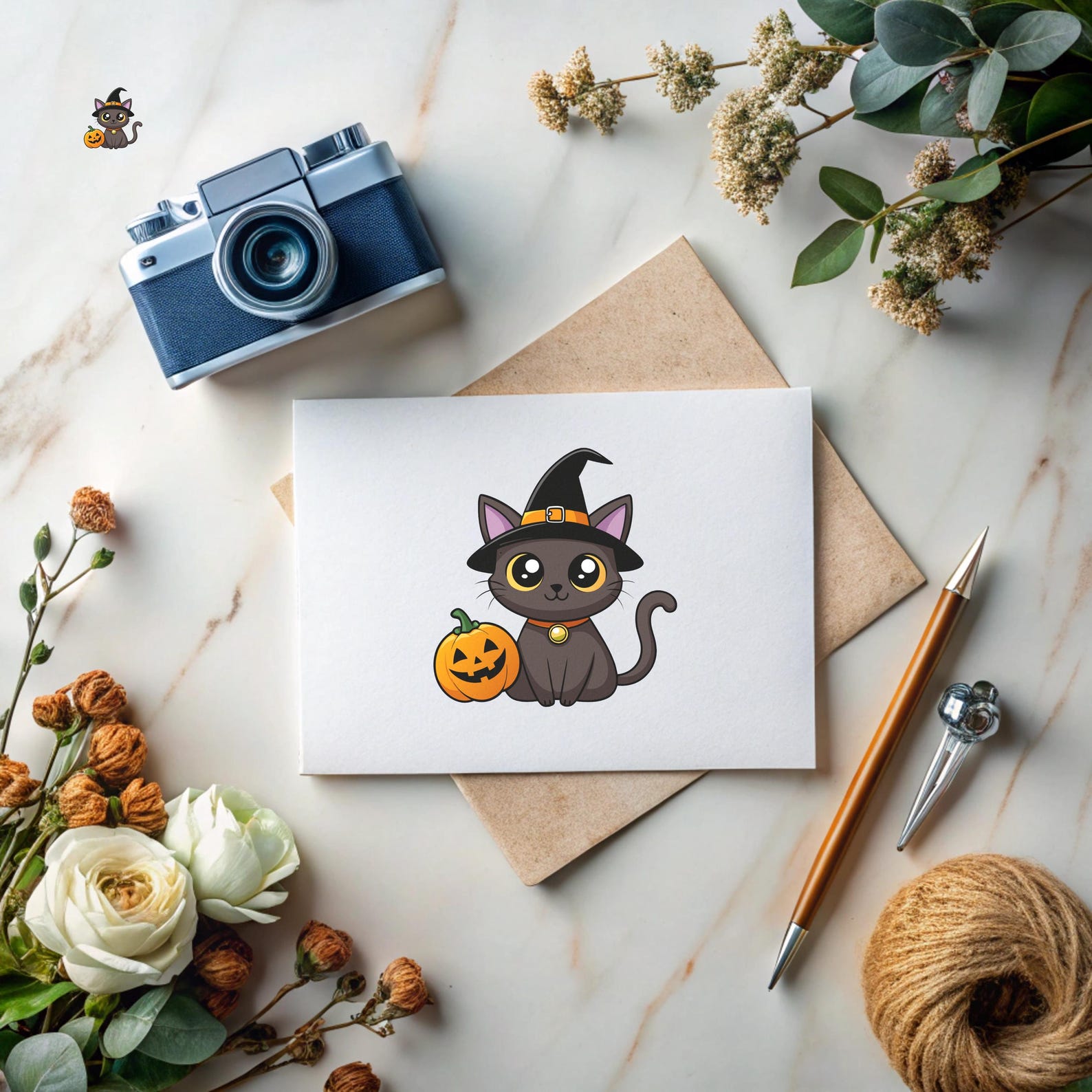 Halloween Digital Download SVG Cute Black Cat With Witch's Hat Eps Dfx ...