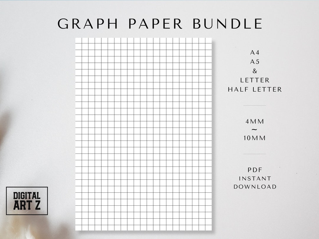 Graph Paper Bundle, A4 A5 Letter Half Letter Size, 7 Printable ...