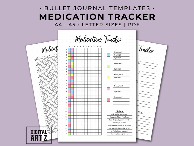 365-day Medication Tracker Printable: A4 A5 US Letter (PDF) - Etsy