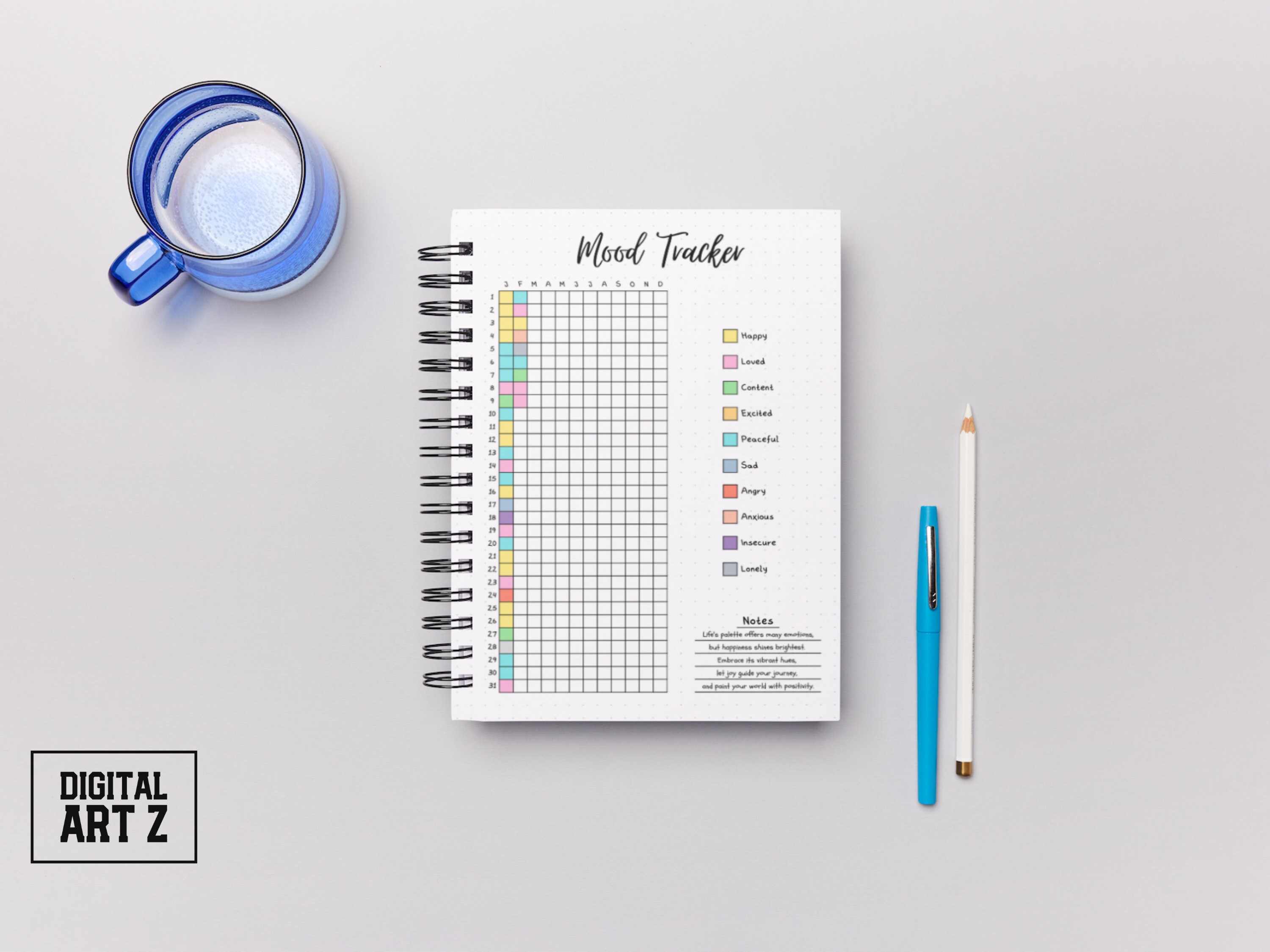 A5 Mood Tracker Printable: Dot Grid Journal Page (PDF Download) - Etsy