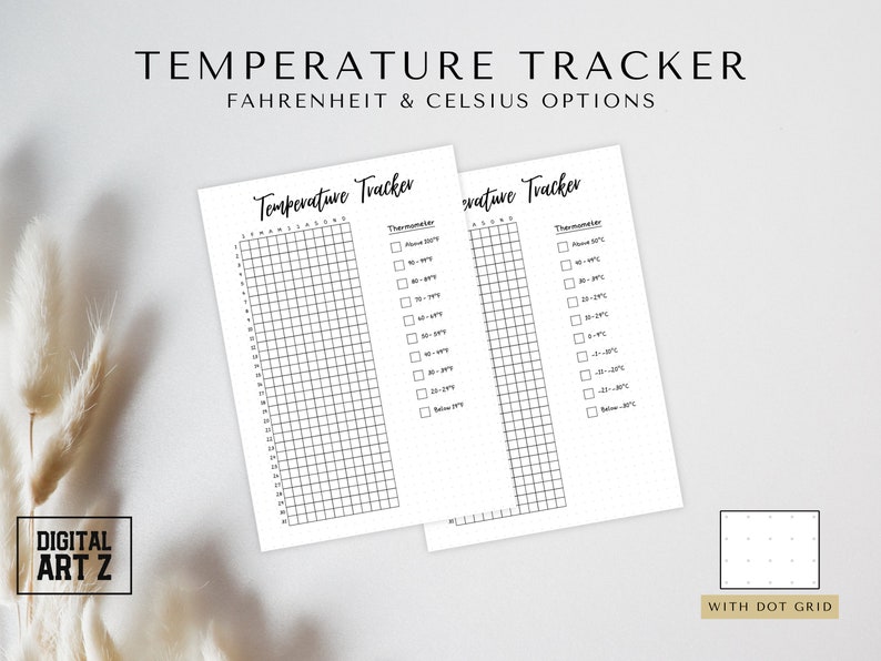 Daily Temperature Tracker, A5 Printable Yearly Weather Log, Bullet ...