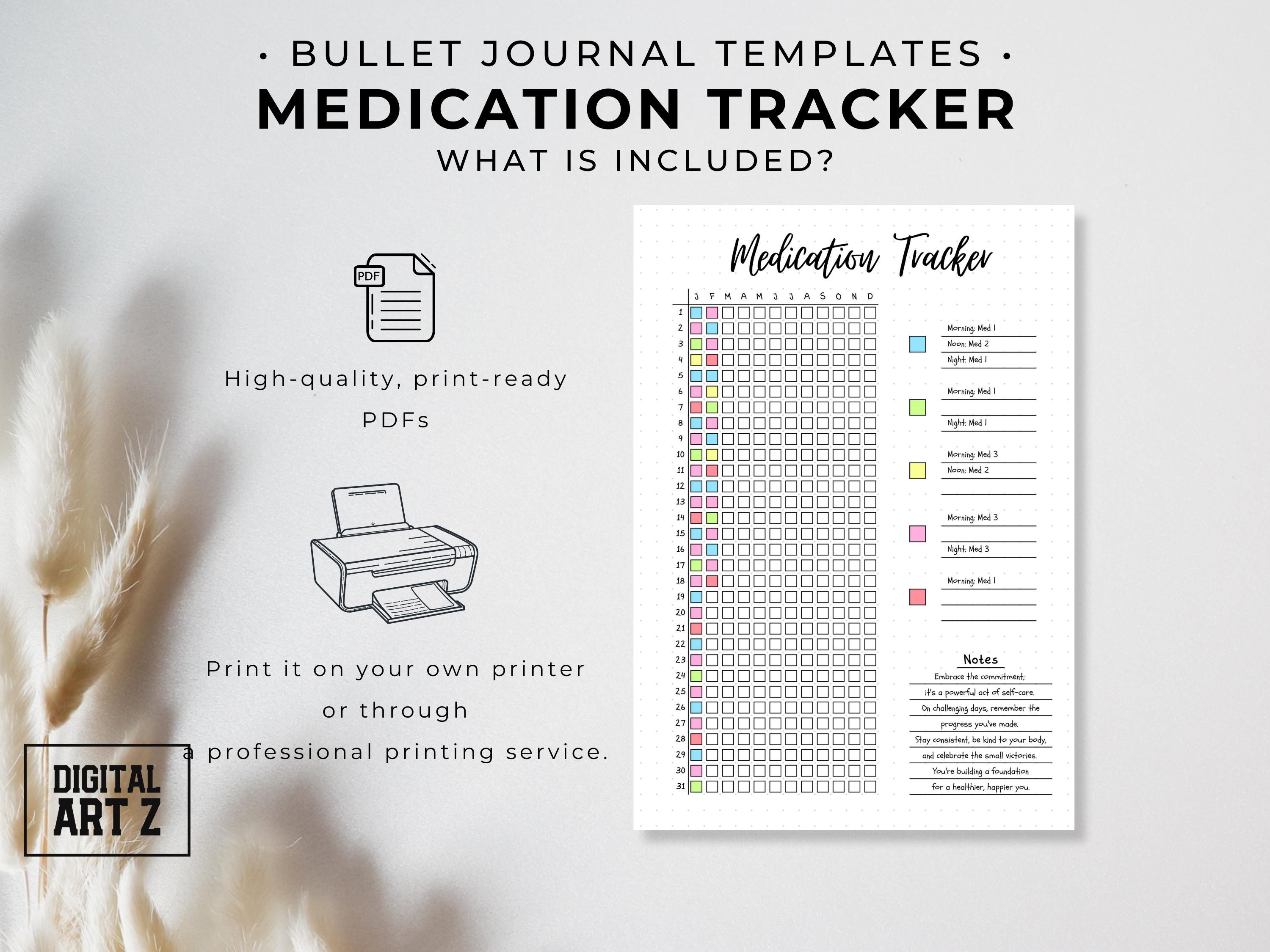 365-day Medication Tracker Printable: A4 A5 US Letter (PDF) - Etsy