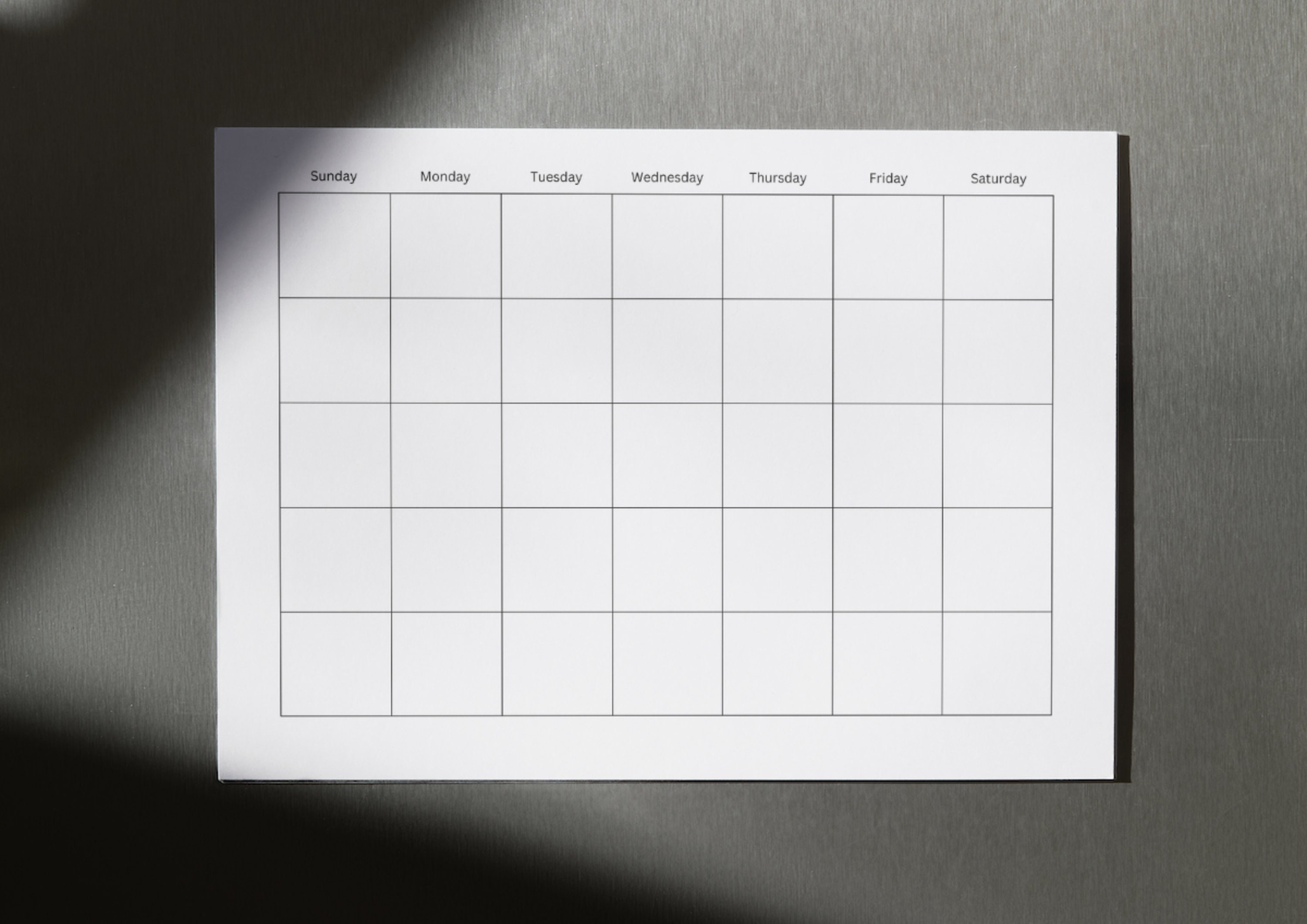 Simple Monthly Planner Printable, Undated, Blank Calendar, Month at a ...