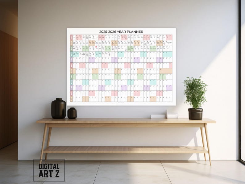 2025-2026 Rainbow Academic Wall Calendar, Teacher Student Planner (PDF ...