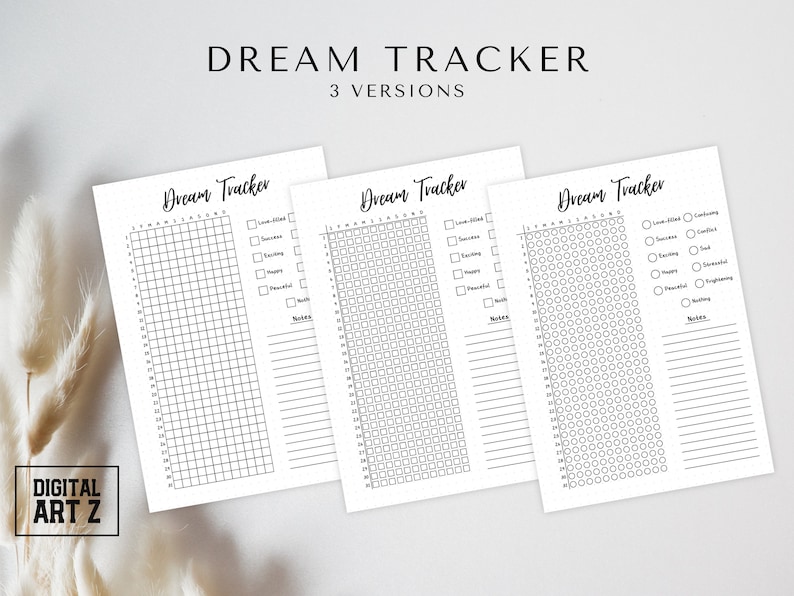 Dream Tracker Yearly, A5 Printable Sleep Log, Daily Analysis, Bullet ...