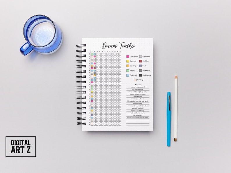 Dream Tracker Yearly, A5 Printable Sleep Log, Daily Analysis, Bullet ...
