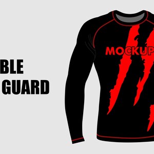 Editable Vector Rash Guard Mockup | Custom Rash Guard Template ...