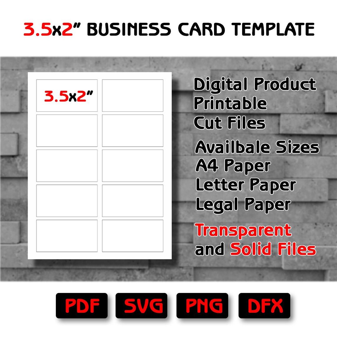 Business Card Template | Svg, Pdf, Png, Dfx | Blank Label & Card Design ...