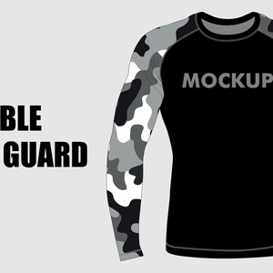 Editable Vector Rash Guard Mockup | Custom Rash Guard Template ...