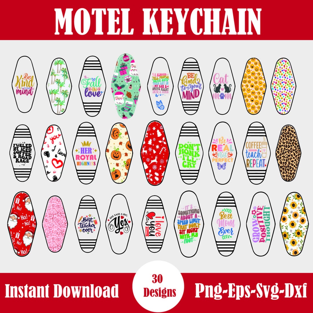 Retro Motel Keychain Bundle Groovy Svgs Sarcastic Quotes Hotel Keychain ...