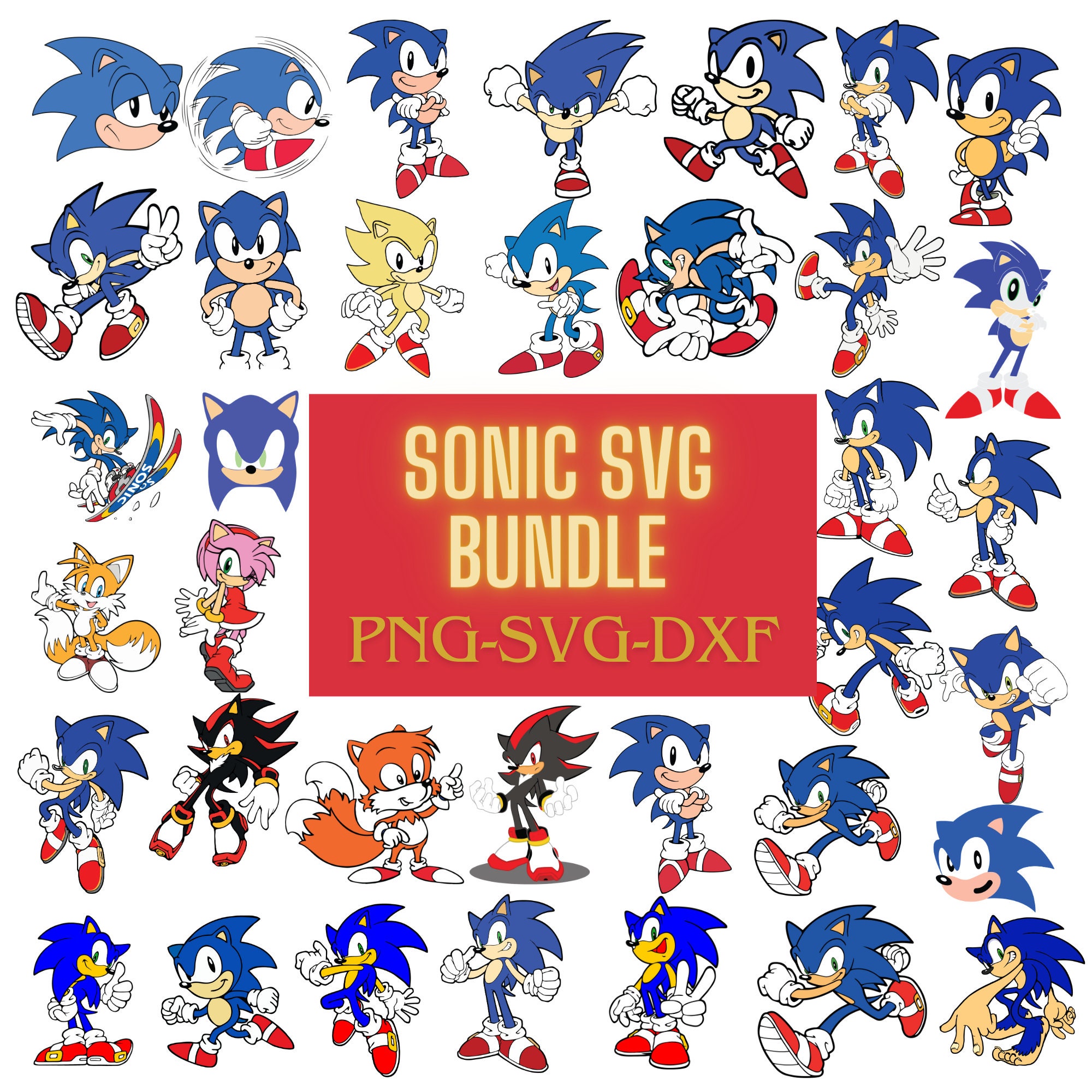 Sonic Adventure Bundle: Svgs, Pngs, High-quality Digital Files, Sonic ...