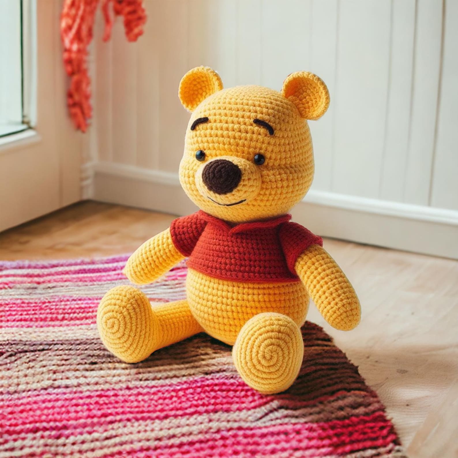 Crochet Classic Winnie the Pooh Plush Honey Bear Amigurumi Finished Toy ...