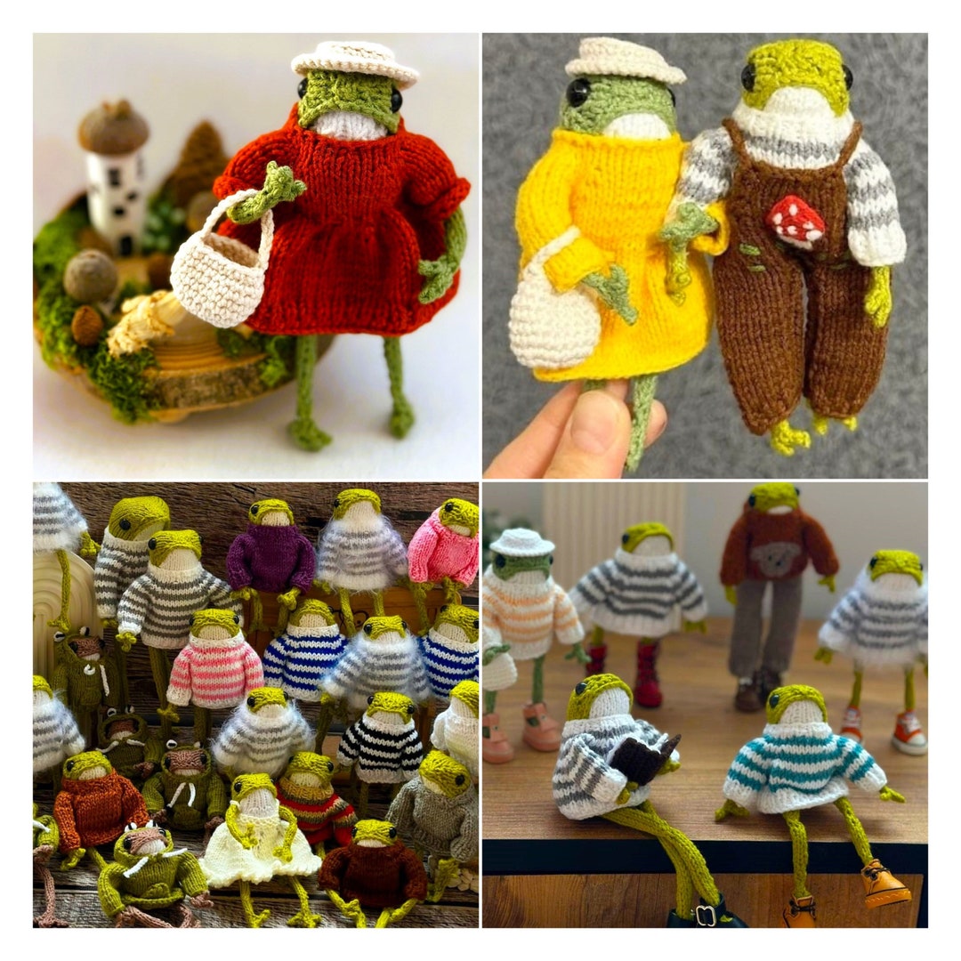 Cute Froggie , Custom Knittted Frog, Froggie's Sweater, Sweater to Fit ...