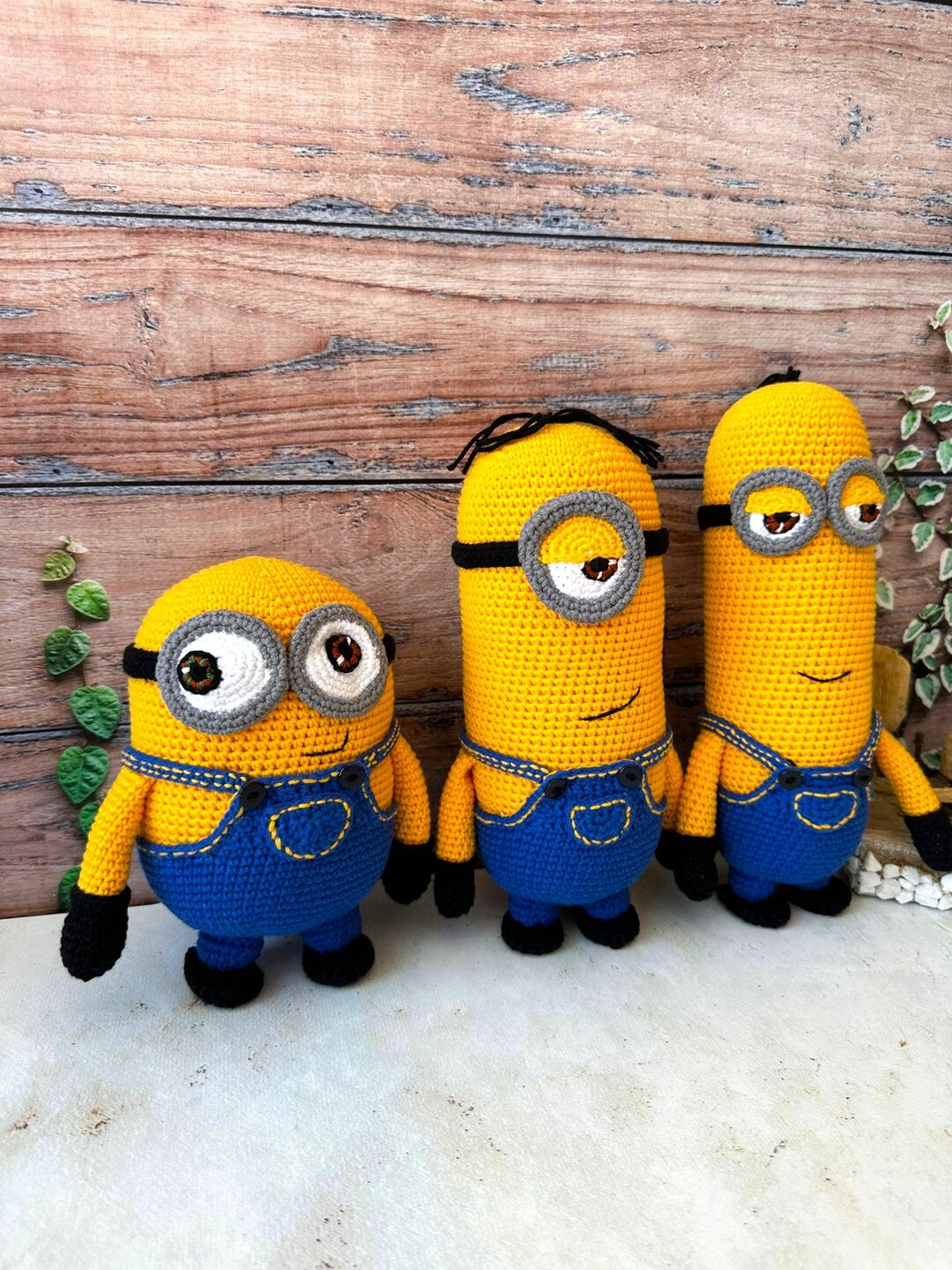 Minion Crochet Amigurumi Plushie Set: Handmade Organic Cotton Toy - Etsy