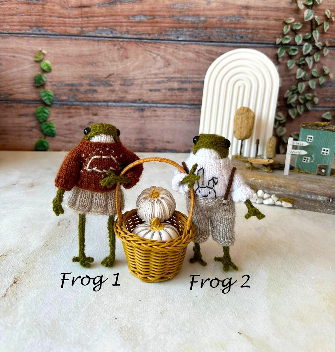 Two Brothers Frog Knitted Toys ,finished Toy,little Frog Crochet Toys ...