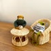 Crochet Frog Sitting on Wicker Chair, Miniature Frog Decor, Frog ...