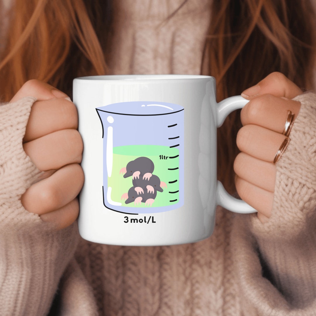 Mole per Litre Chemistry Mug, Cute Mole Science Ceramic Mug, Funny Mug ...